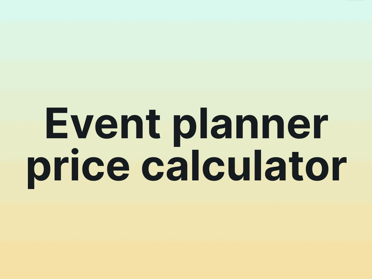 Event Planner Price Calculator Free Involveme Template