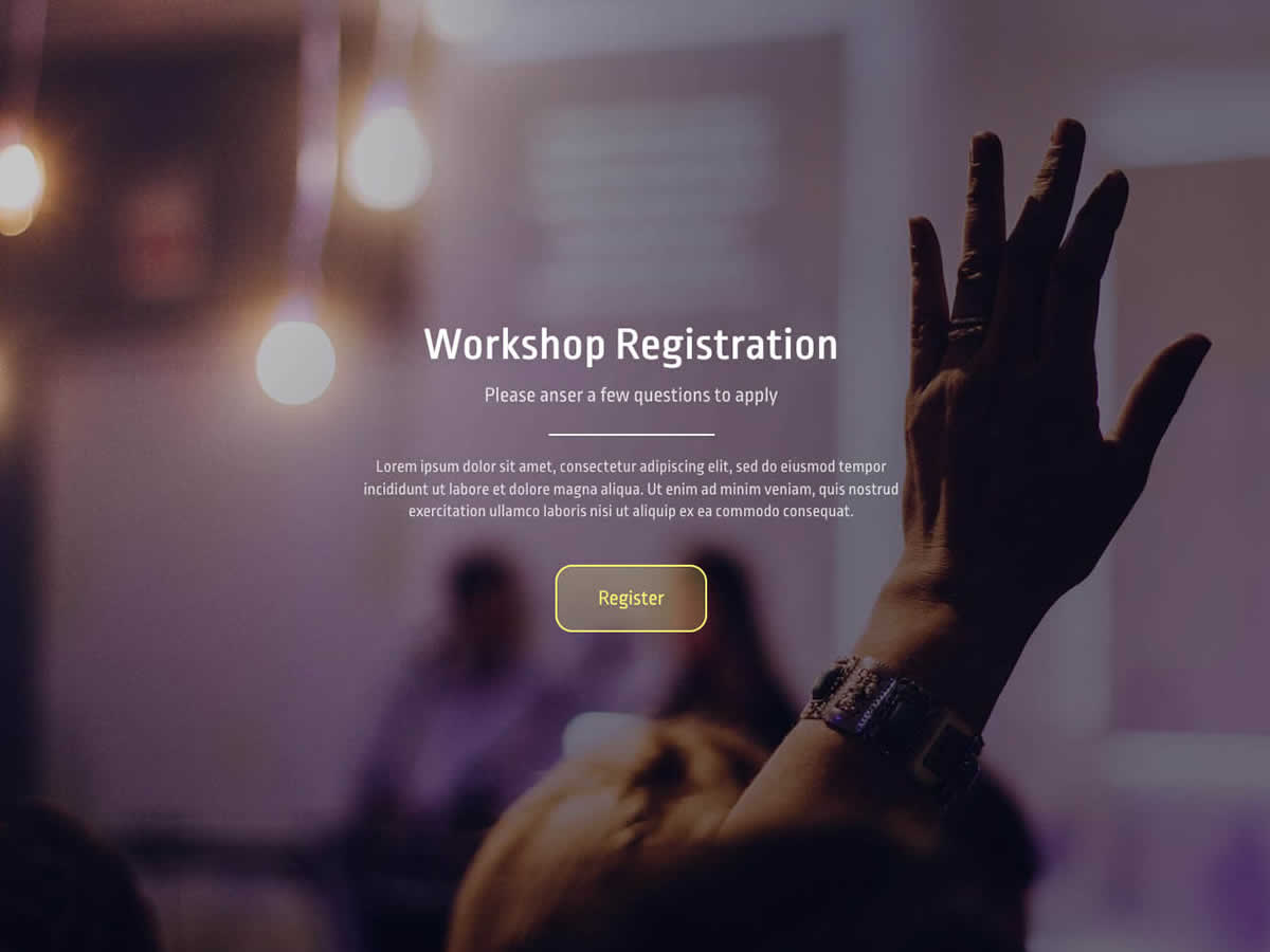 Workshop Registration | free involve.me template