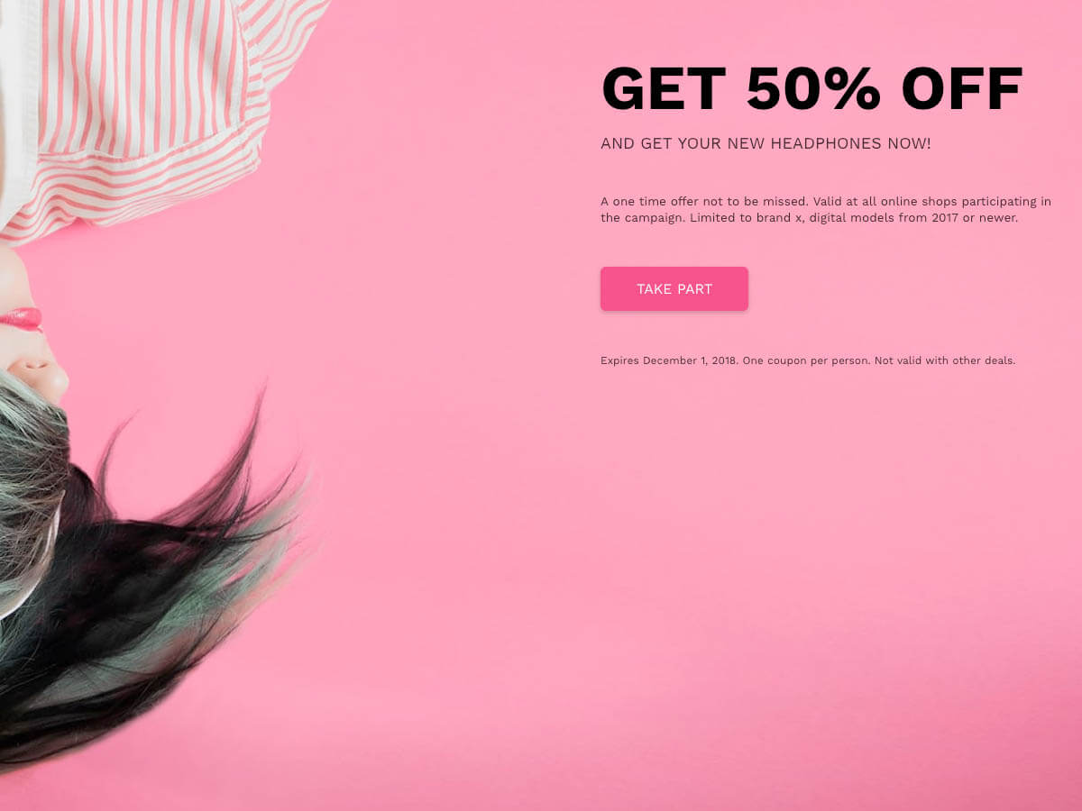 Get 50% Off | free involve.me template